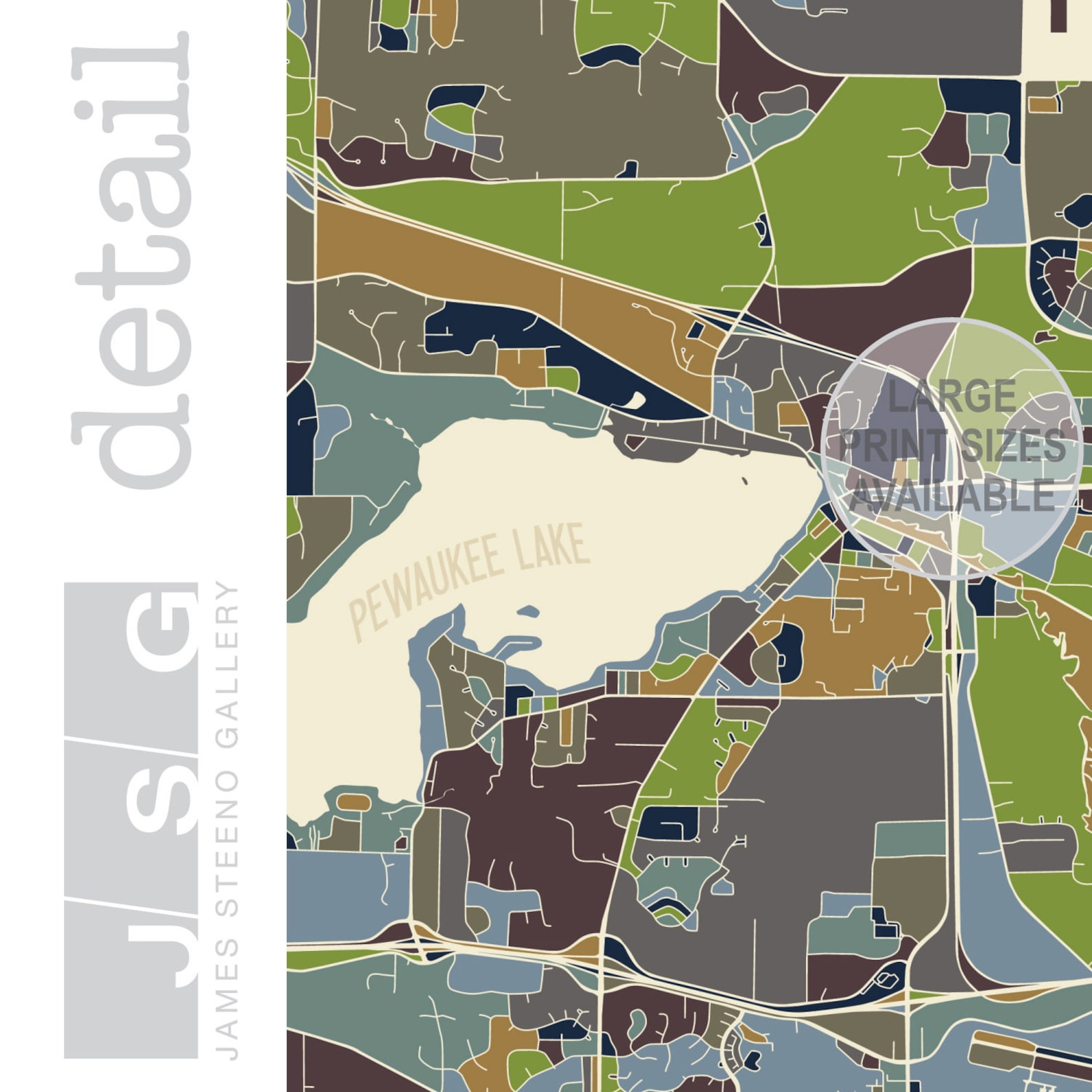 Pewaukee - Wisconsin Art Map Print (waukesha County, Lake Country ...