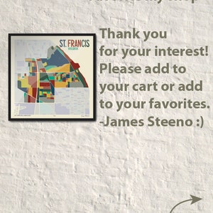 St. Francis, Wisconsin Art Map Print (milwaukee County) by James Steeno ...