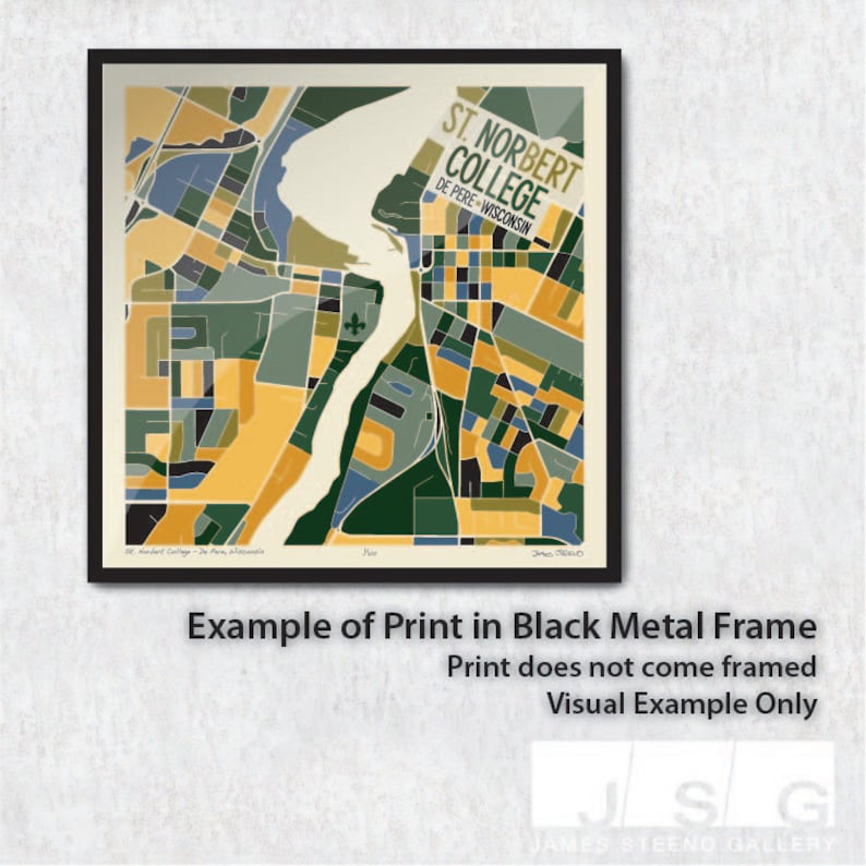 St Norbert College De Pere Wisconsin Campus Art Map Print - Etsy