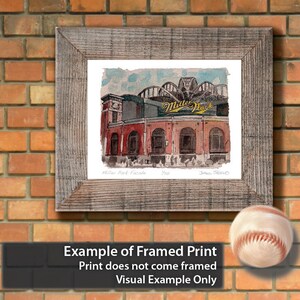 Miller Park Stadium Facade Milwaukee Wisconsin Watercolor Art Print by ...