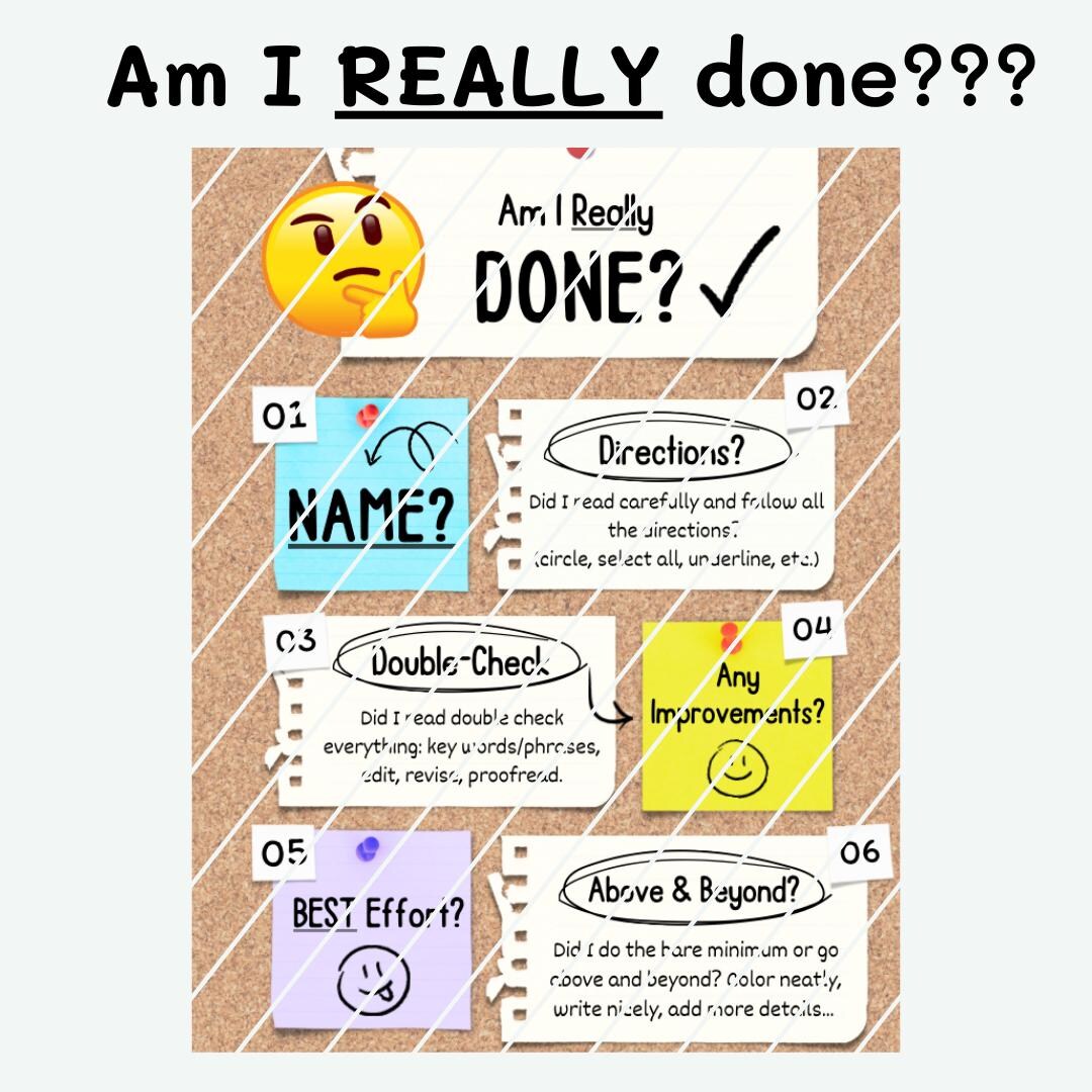 Am I Really Done? Self-check Poster | Editable Printable for Student ...