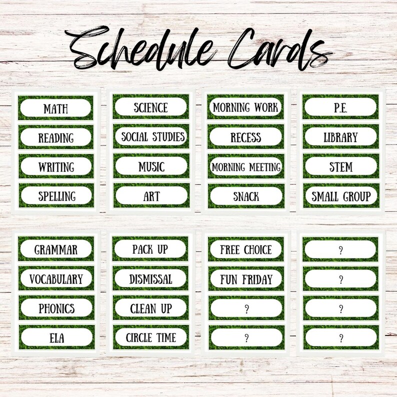 Editable Classroom Subject Schedule Cards: Visual Daily Routine - Canva ...