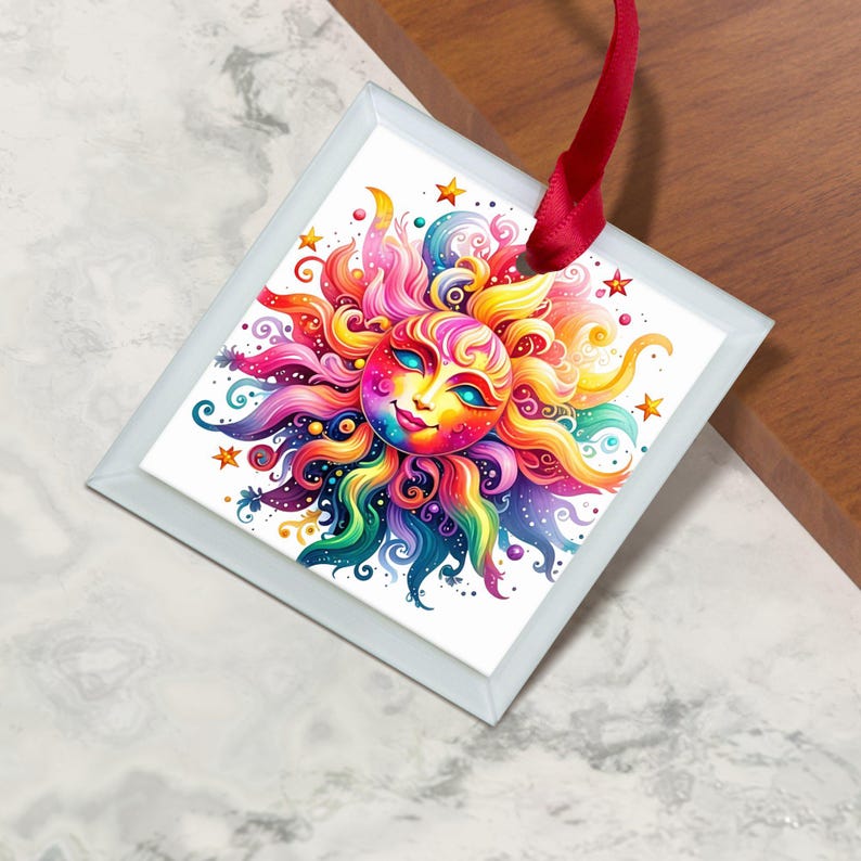 Colorful Sun Art Print: Psychedelic Cosmic Sunburst (digital Download ...