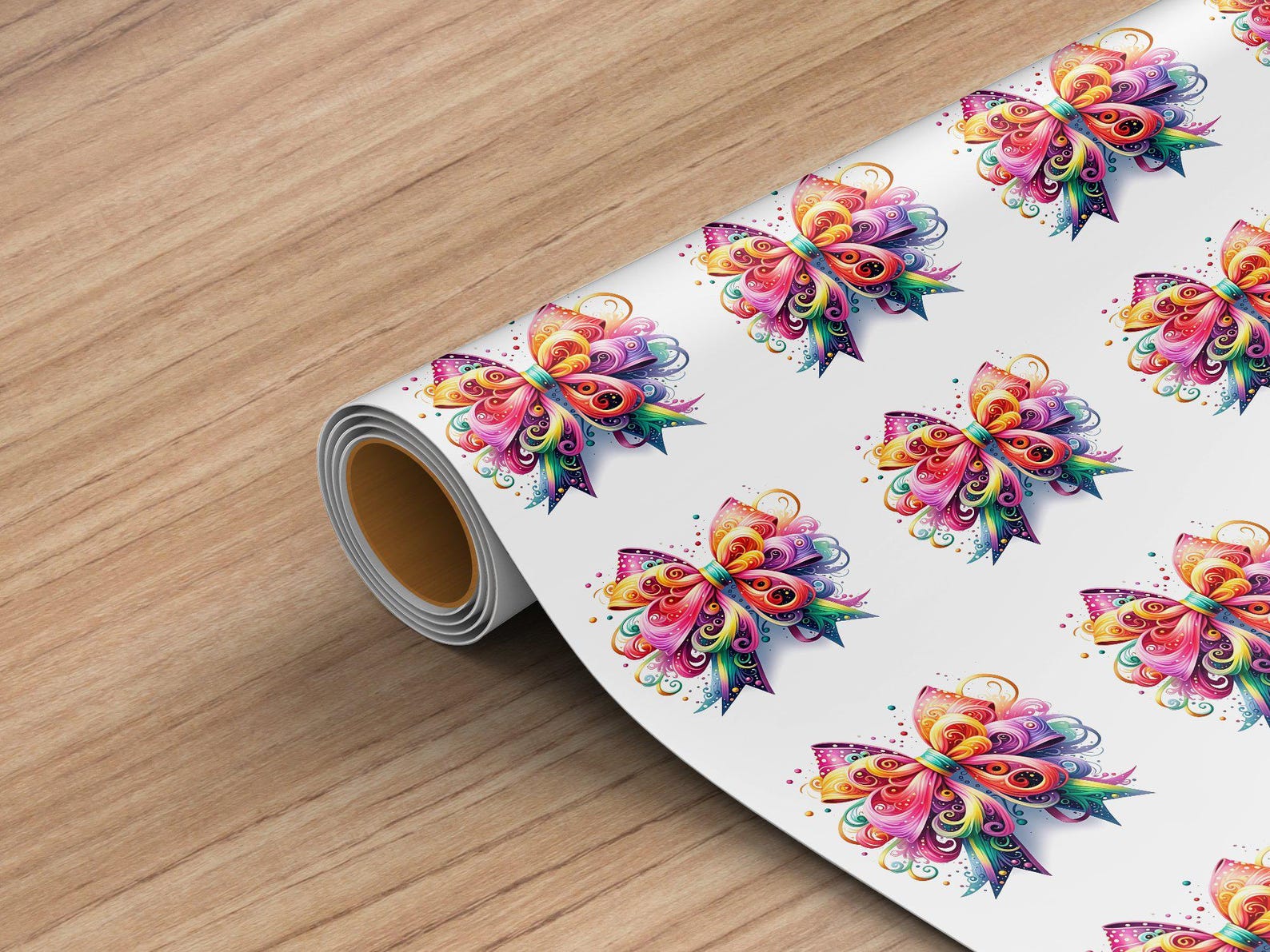 Colorful Ribbon Bow Clipart: Artistic PNG Digital Download - Etsy