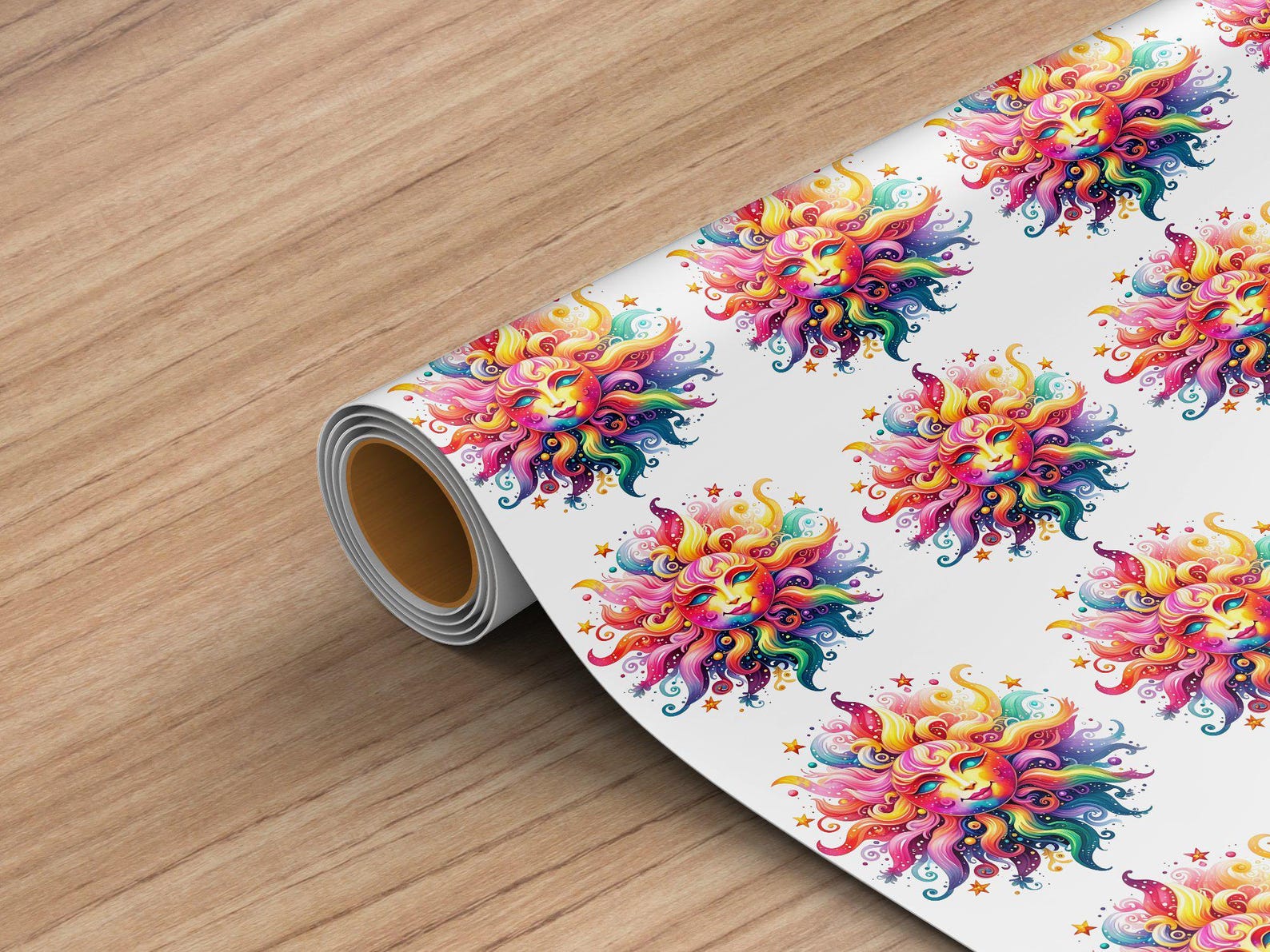 Colorful Sun Art Print: Psychedelic Cosmic Sunburst (digital Download ...