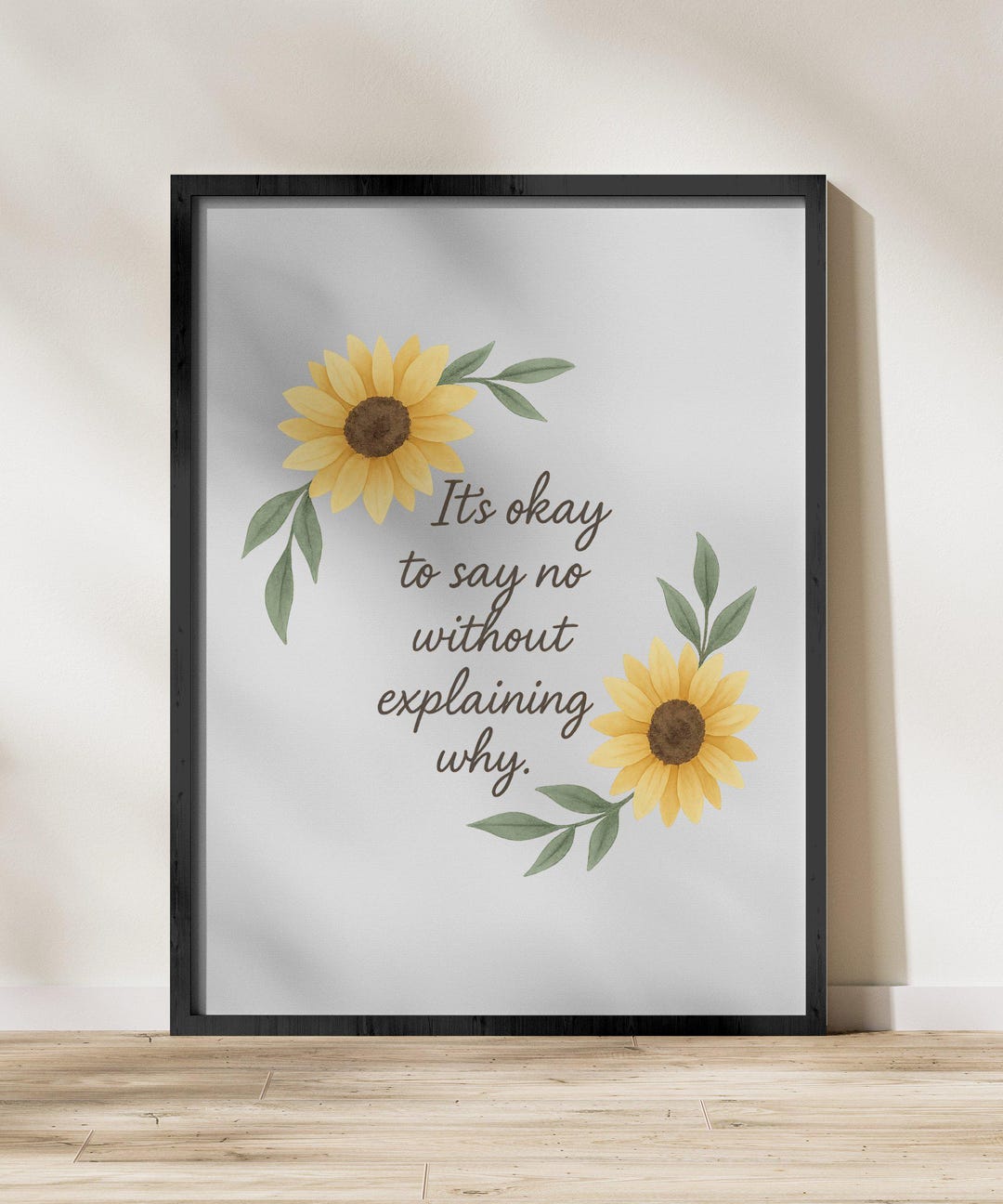 Sunflower Affirmation, It's Okay to Say No, Sticker Image, Deck Cards ...