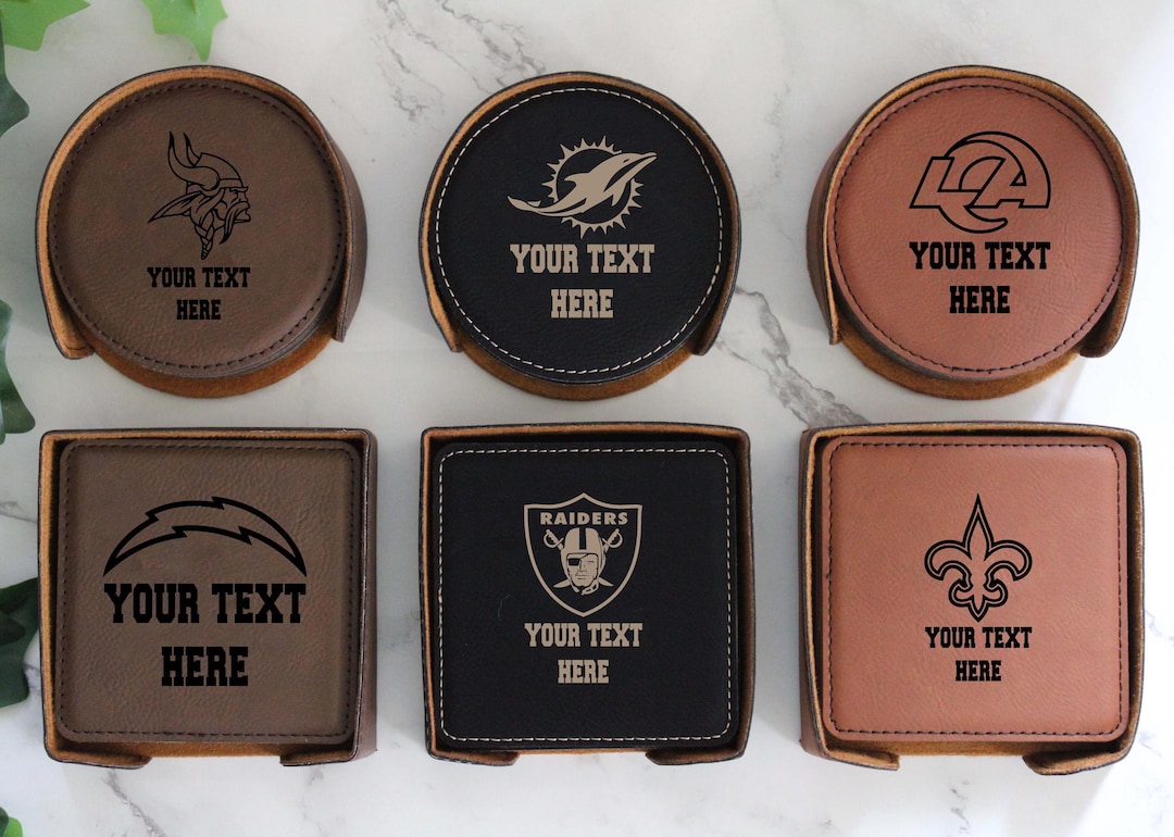 Custom NFL Teams Coaster Set, Personalized NFL Coaster, 6 Piece Coaster ...