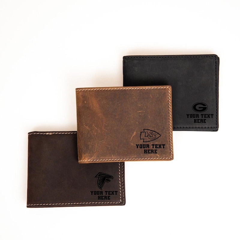 Leather Wallet Nfl Team - Etsy