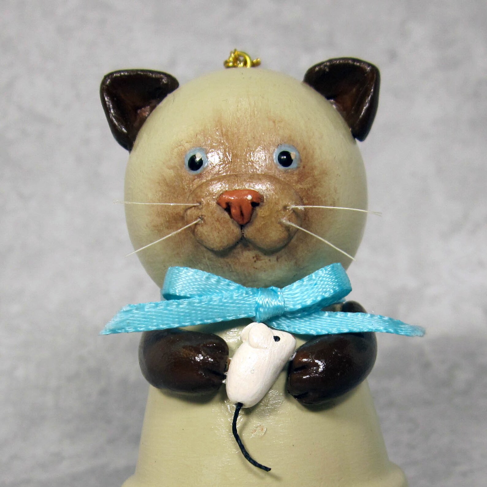 Siamese Kitty Flowerpot Bell Ornament - Etsy