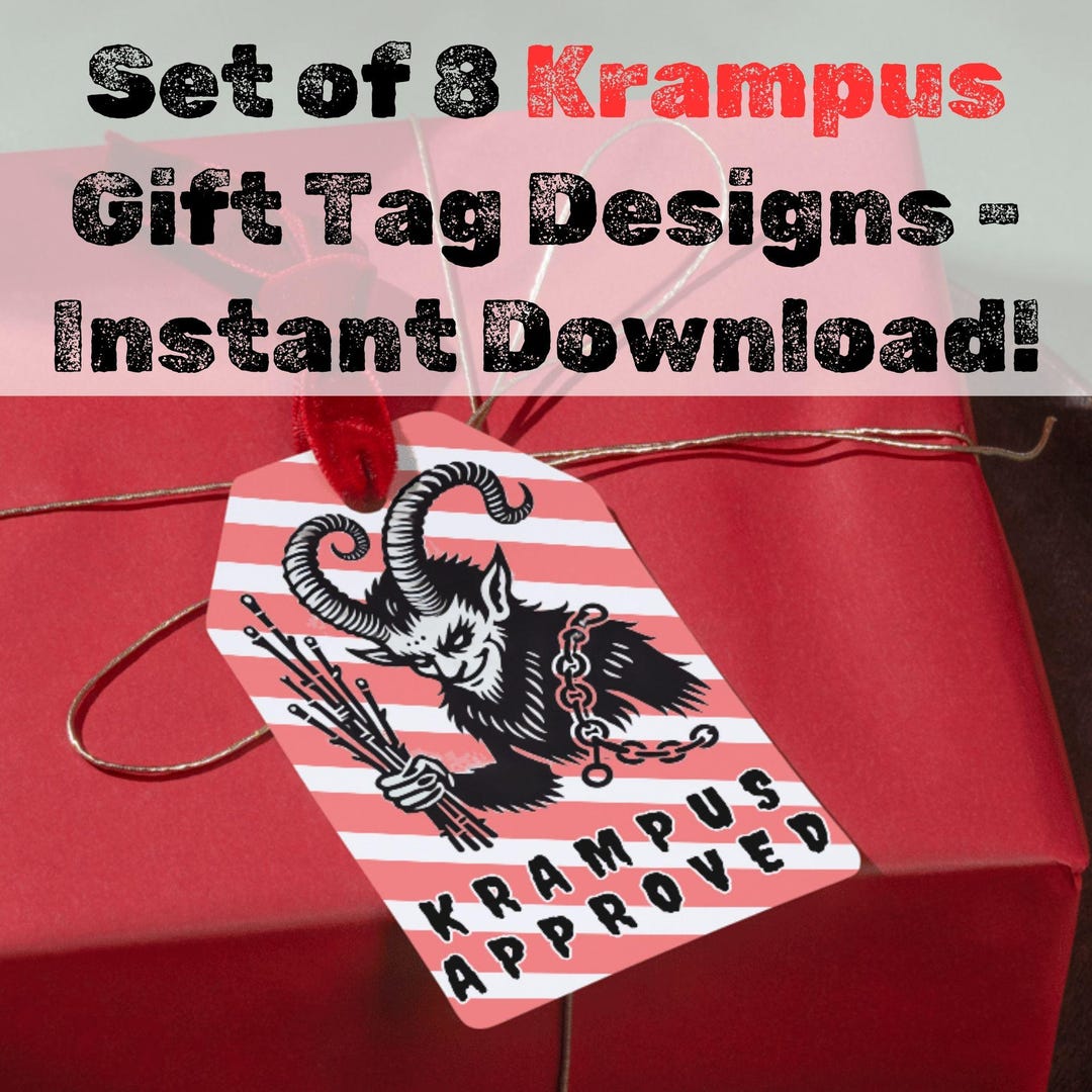 Custom Krampus Gift Tags: Dark Christmas Printable (digital Download ...