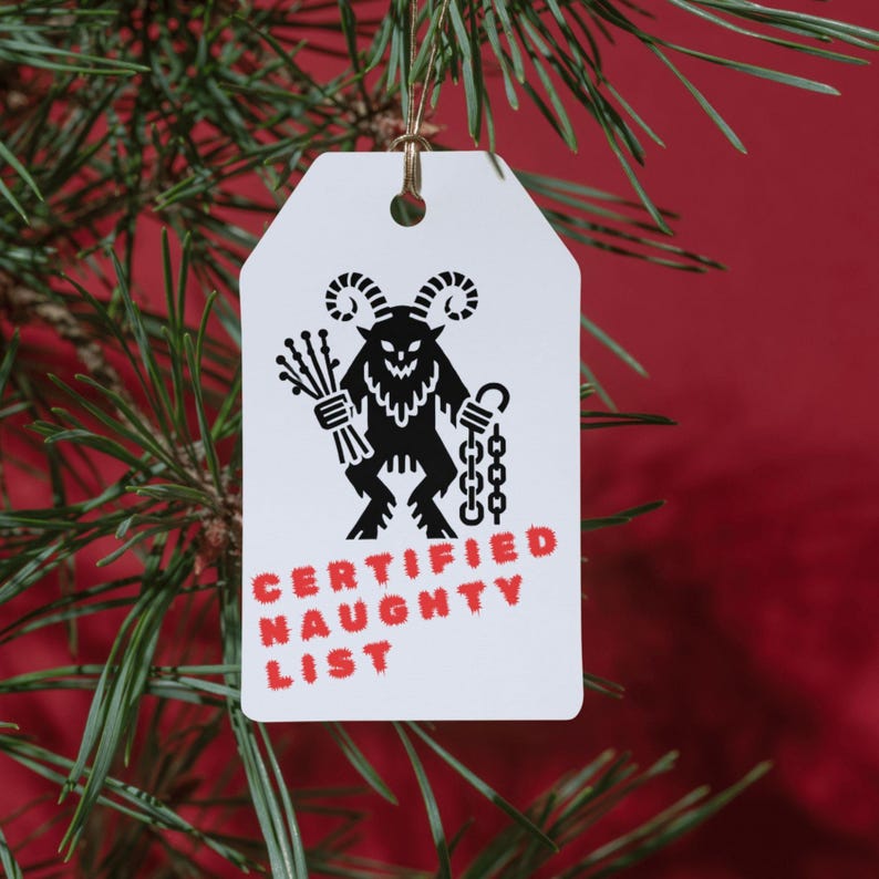 Custom Krampus Gift Tags: Dark Christmas Printable (digital Download ...
