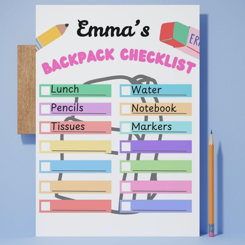Editable Back-to-school Backpack Checklist: Canva Template (digital ...