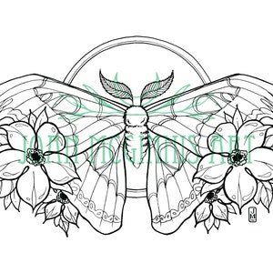 INSTANT DOWNLOAD - Atlas Moth Coloring Page, Digital Download Art, Art ...