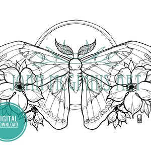 INSTANT DOWNLOAD - Atlas Moth Coloring Page, Digital Download Art, Art ...