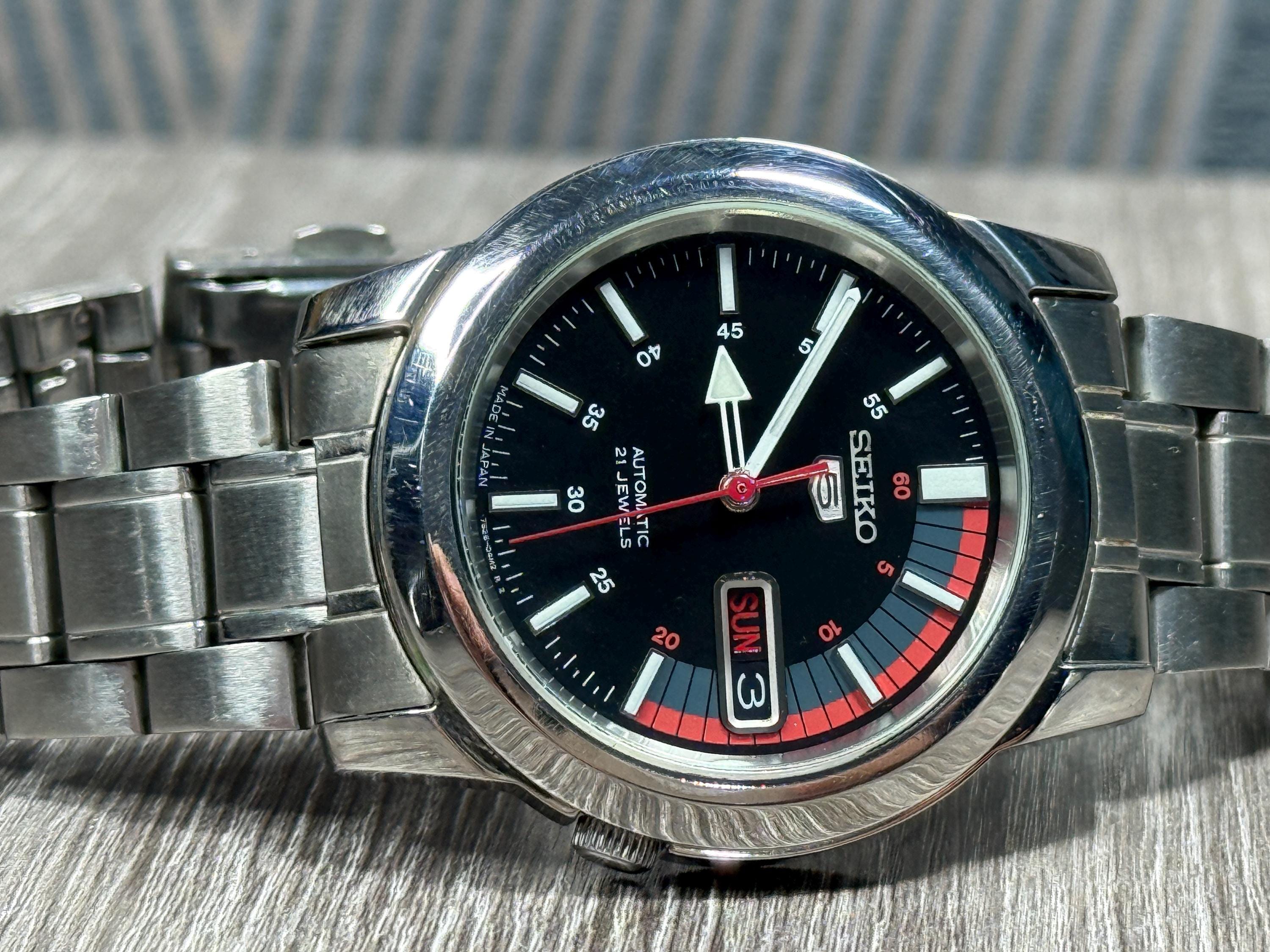 Vintage Seiko 5 Racer Dial Men's Automatic 21 Jewels 7s26-02w0 Japan ...