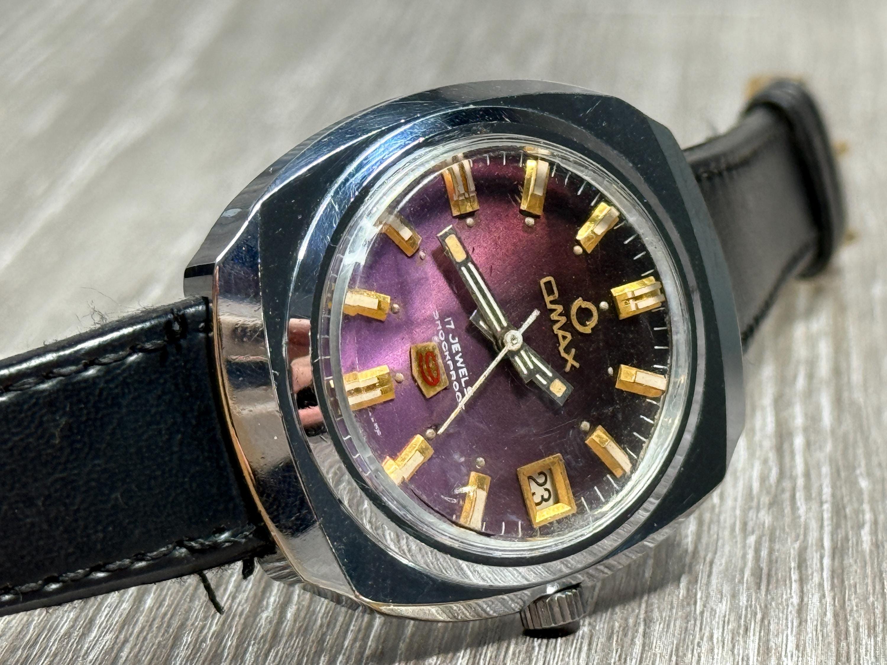 Omax Vintage Swiss Automatic Mens 17 Jewels Working Shock Protected ...