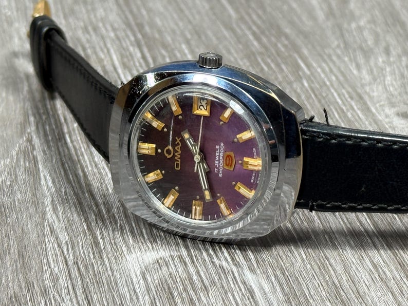 Omax Vintage Swiss Automatic Mens 17 Jewels Working Shock Protected ...