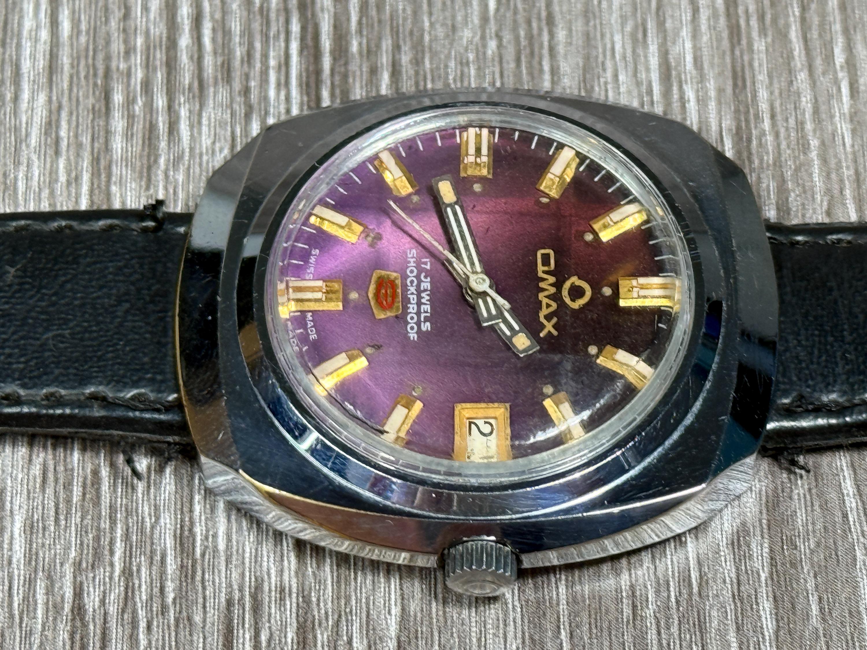 Omax Vintage Swiss Automatic Mens 17 Jewels Working Shock Protected ...