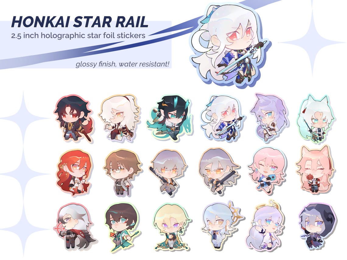 Honkai Star Rail HSR Holographic Star Foil Stickers - Etsy