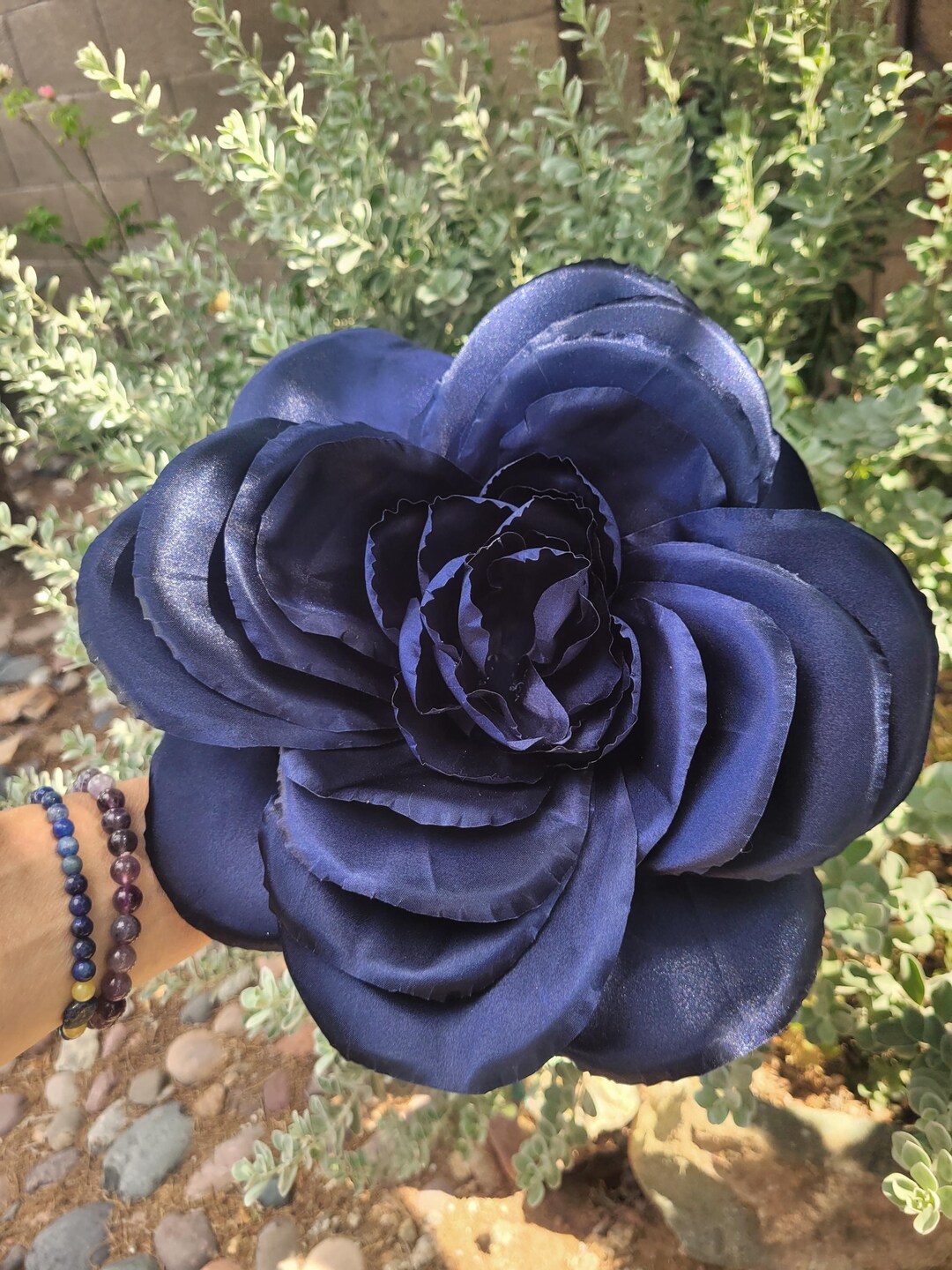 Large Blue Flower Brooch, Giant Flower, Corsage Brooch, Fabric Flower ...