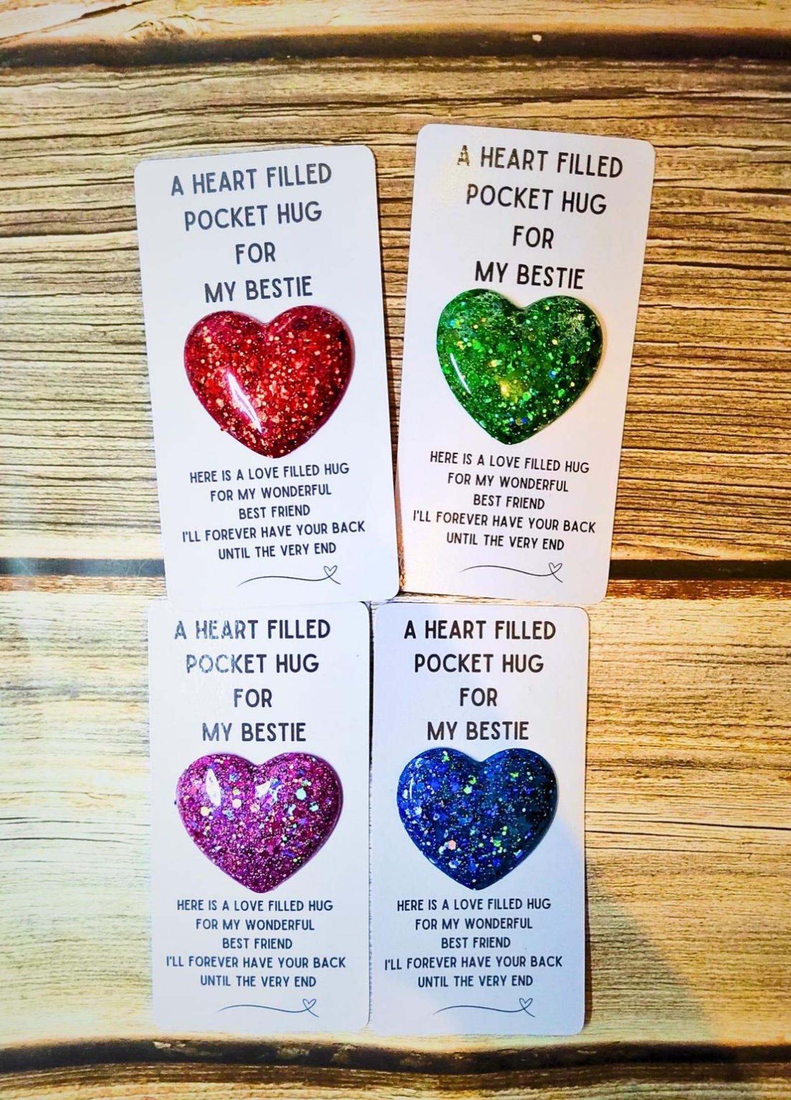Best Friend Pocket Hug, Letterbox Gift for Her, Heart Hug Cards, Best ...