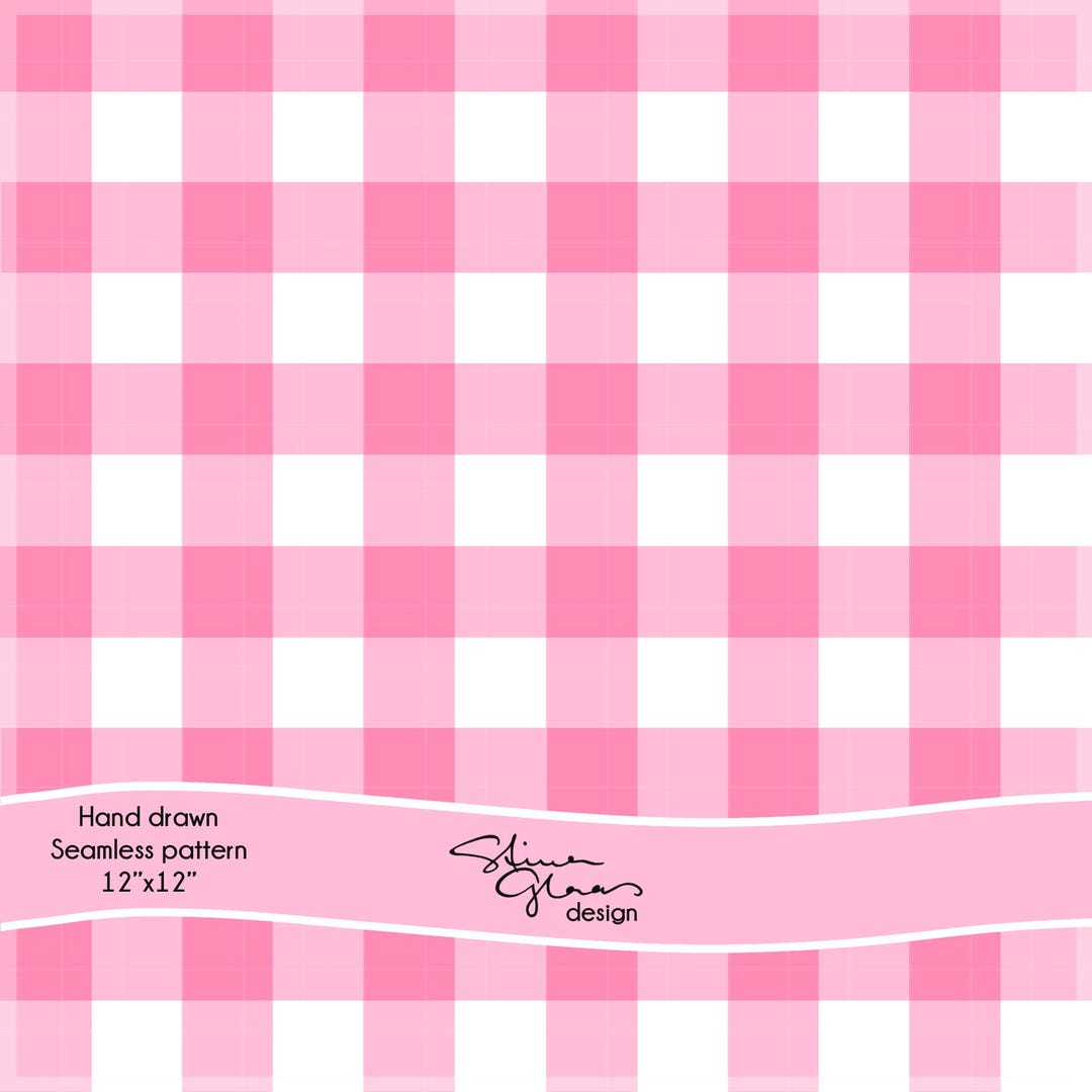 Pink Gingham Seamless Pattern Surface Digital Paper Scrapbook Junk ...