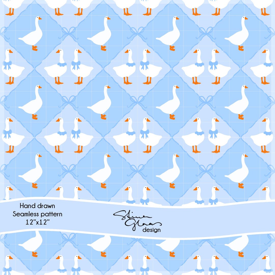 Blue Goose Seamless Pattern Surface Digital Paper Scrapbooking DIY ...