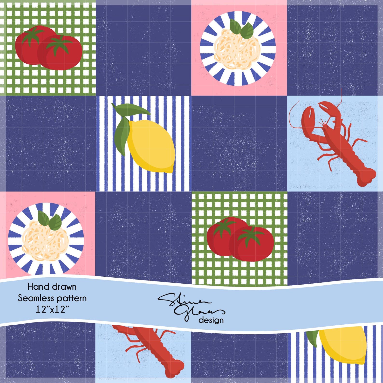 Amalfi Coast Seamless Tile Pattern – Italian Food Digital Paper With ...