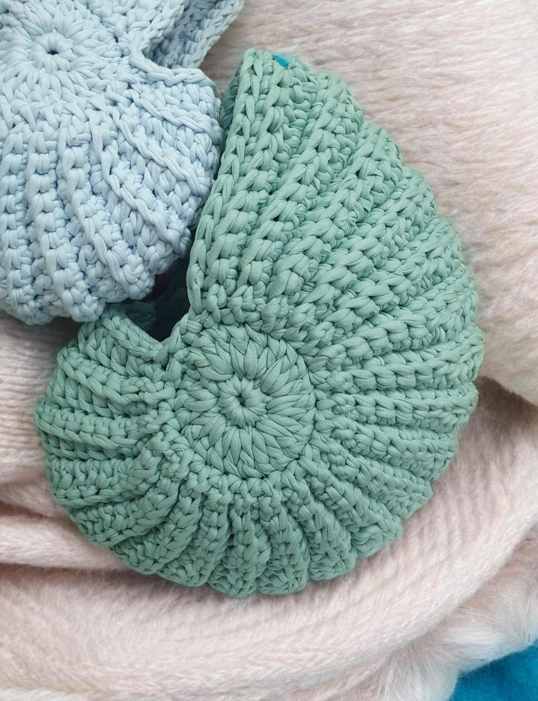 Crochet Sea Shell Basket: Ocean Decor, Storage Organizer, Marine ...