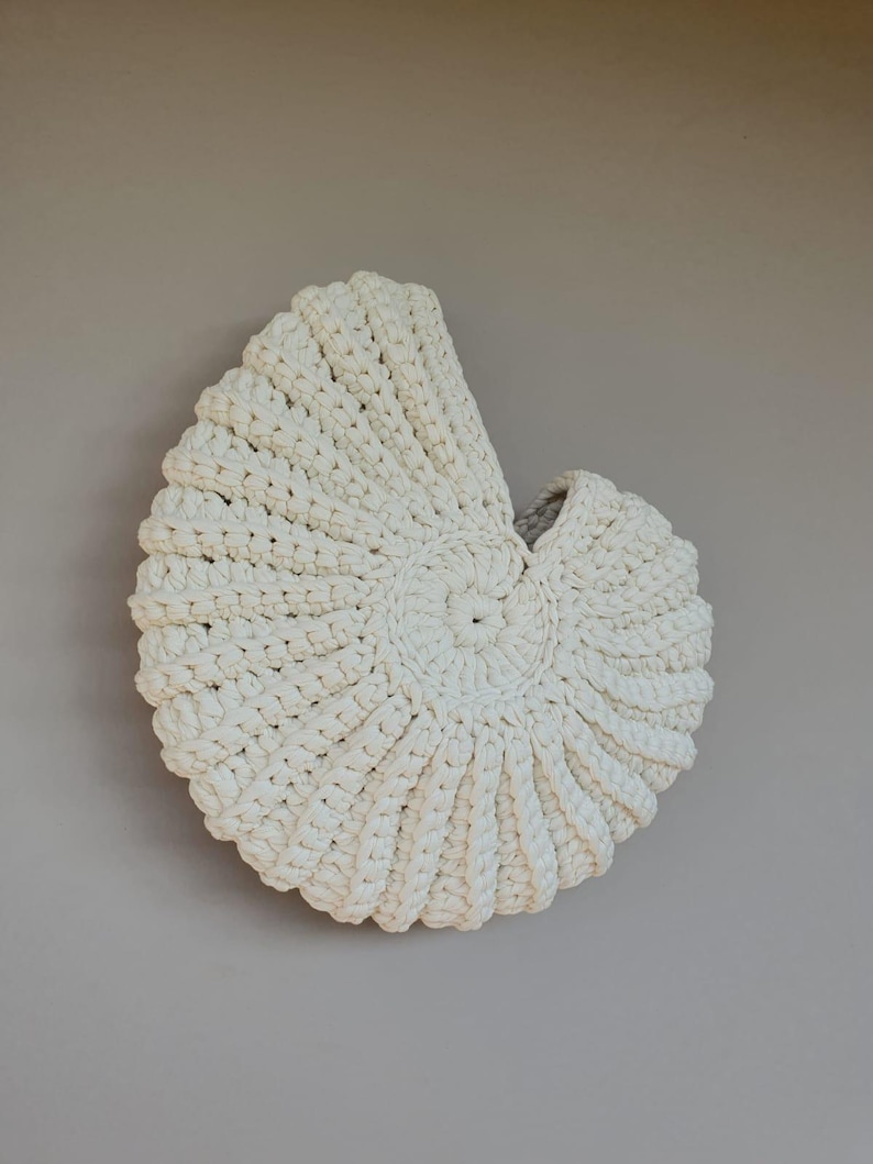 Crochet Basket Seashell Home Wall Decor, Marine Wall Hanging, Storage ...