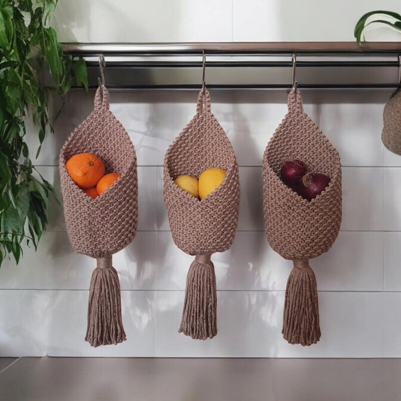 Macrame Wall Basket - Etsy