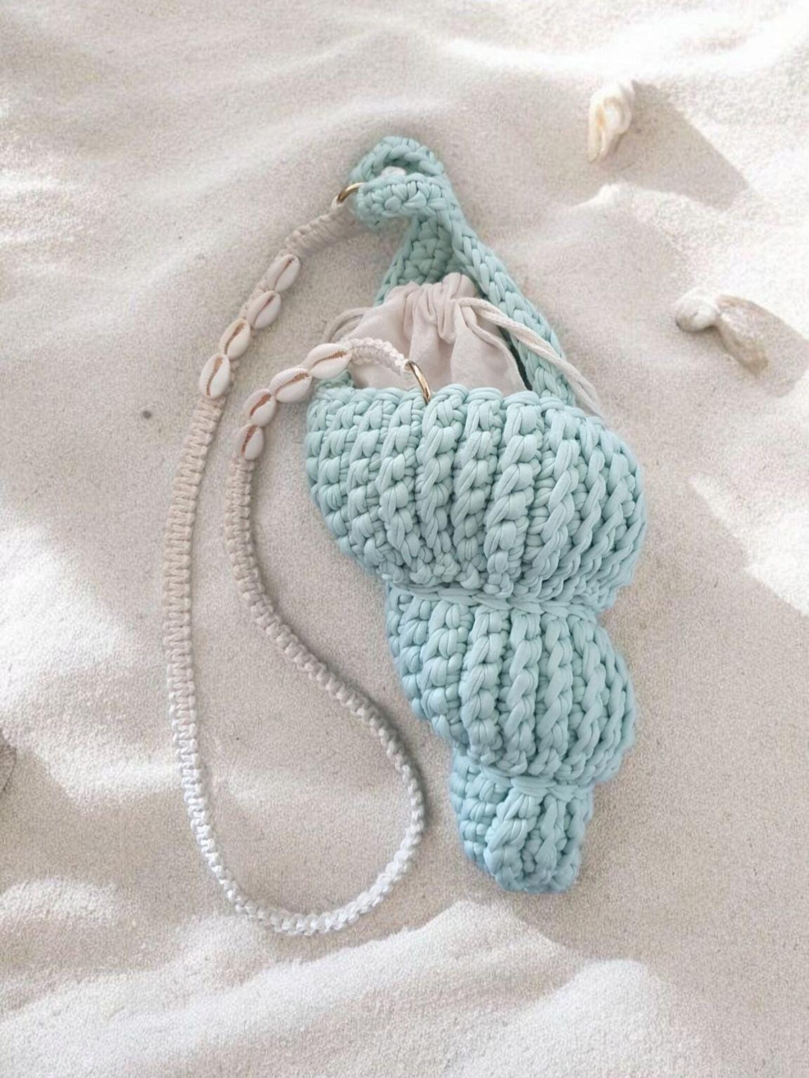 Crochet Seashell Bag, Beachy Mermaid Purse, Coastal Boho Summer ...