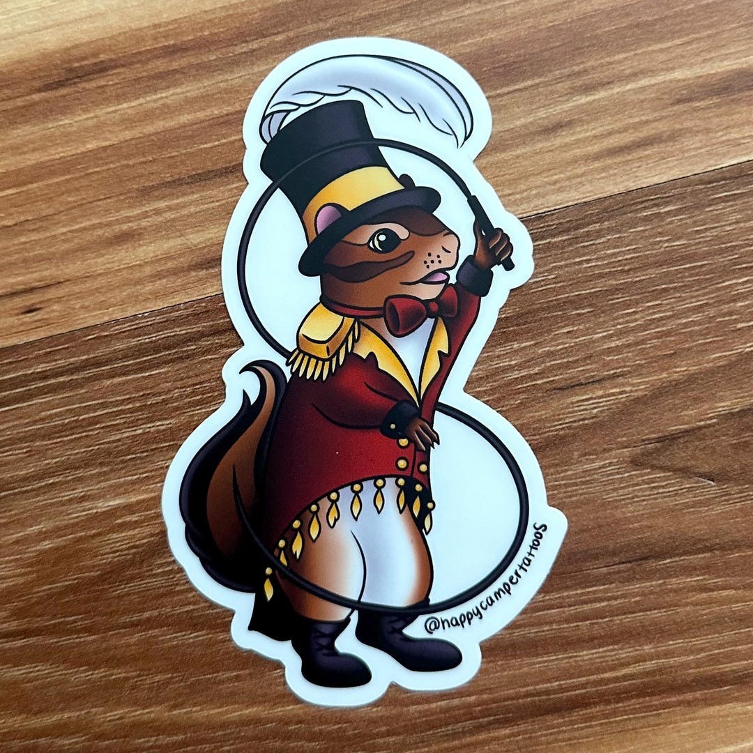 Chaz the Chipmunk ringleader Sticker - Etsy
