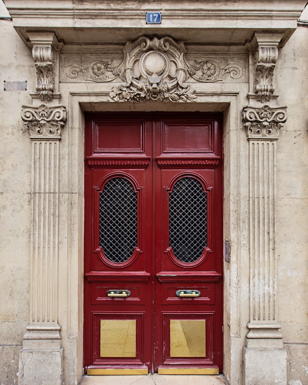 Paris Door Photography Print, Red Door Paris Wall Art Decor, Travel ...