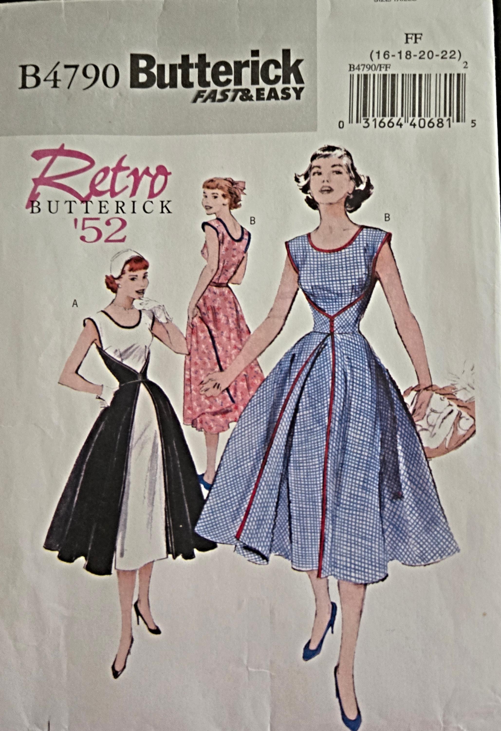 Retro Butterick '52 B4790 Fast & Easy MISSES' WRAP DRESS: Very Easy ...