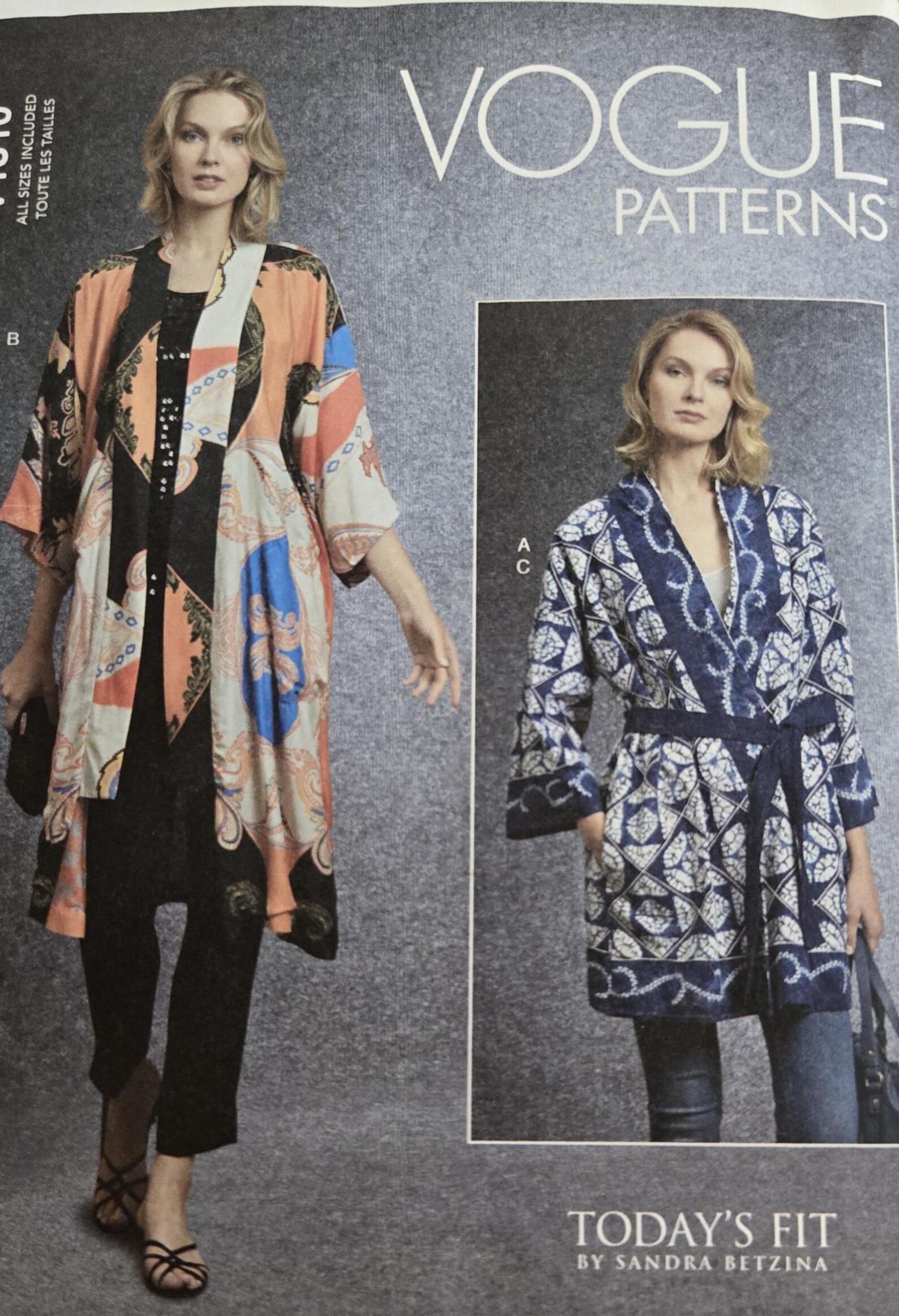 Vogue V1610 Kimono Worn as a Jacket With Flair Designer Sandra Betzina ...