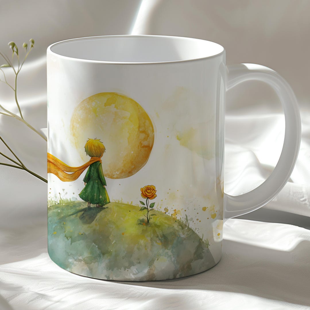 Little Prince Rose Mug Sunny Sky Ceramic Coffee Mug Le Petit Prince Mug ...