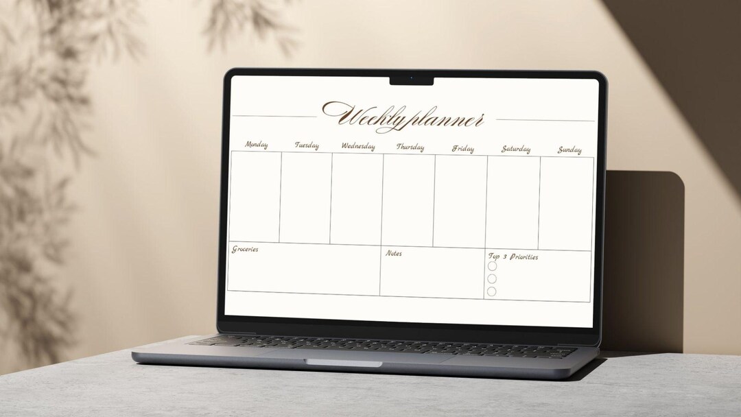 Editable Weekly Planner | Printable Productivity Template - Etsy