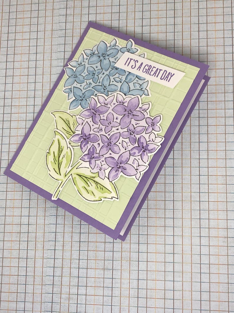 Hydrangea Card: Purple & Blue Floral - Any Occasion - Etsy