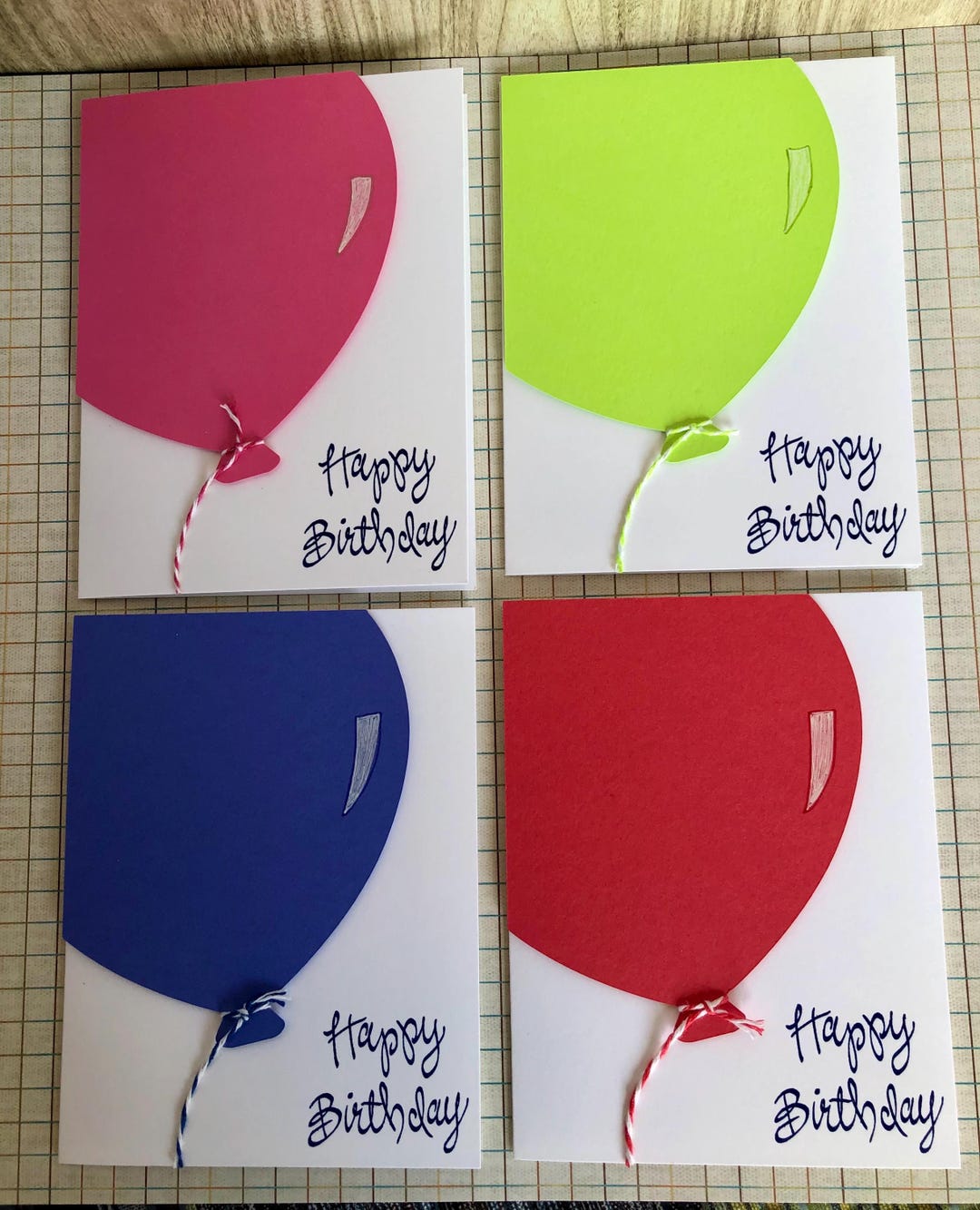 Colorful Balloon Birthday Card - Etsy