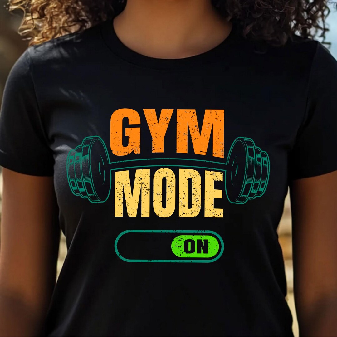 Gym Mode on PNG – Fitness Sublimation Design With Barbell Weights ...