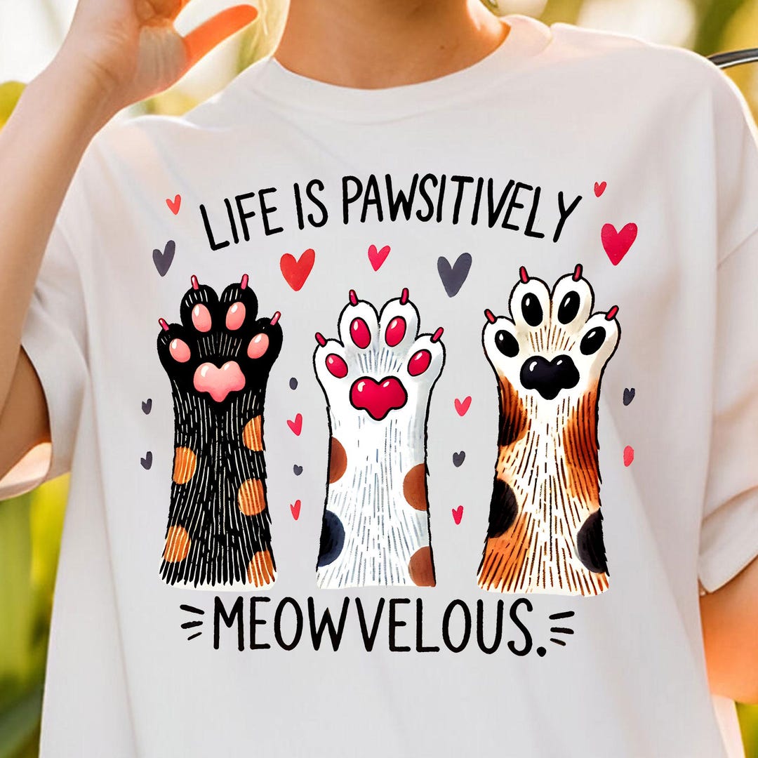 Life is Pawsitively Meowvelous PNG, Funny Cat Lover Design, Sarcastic ...