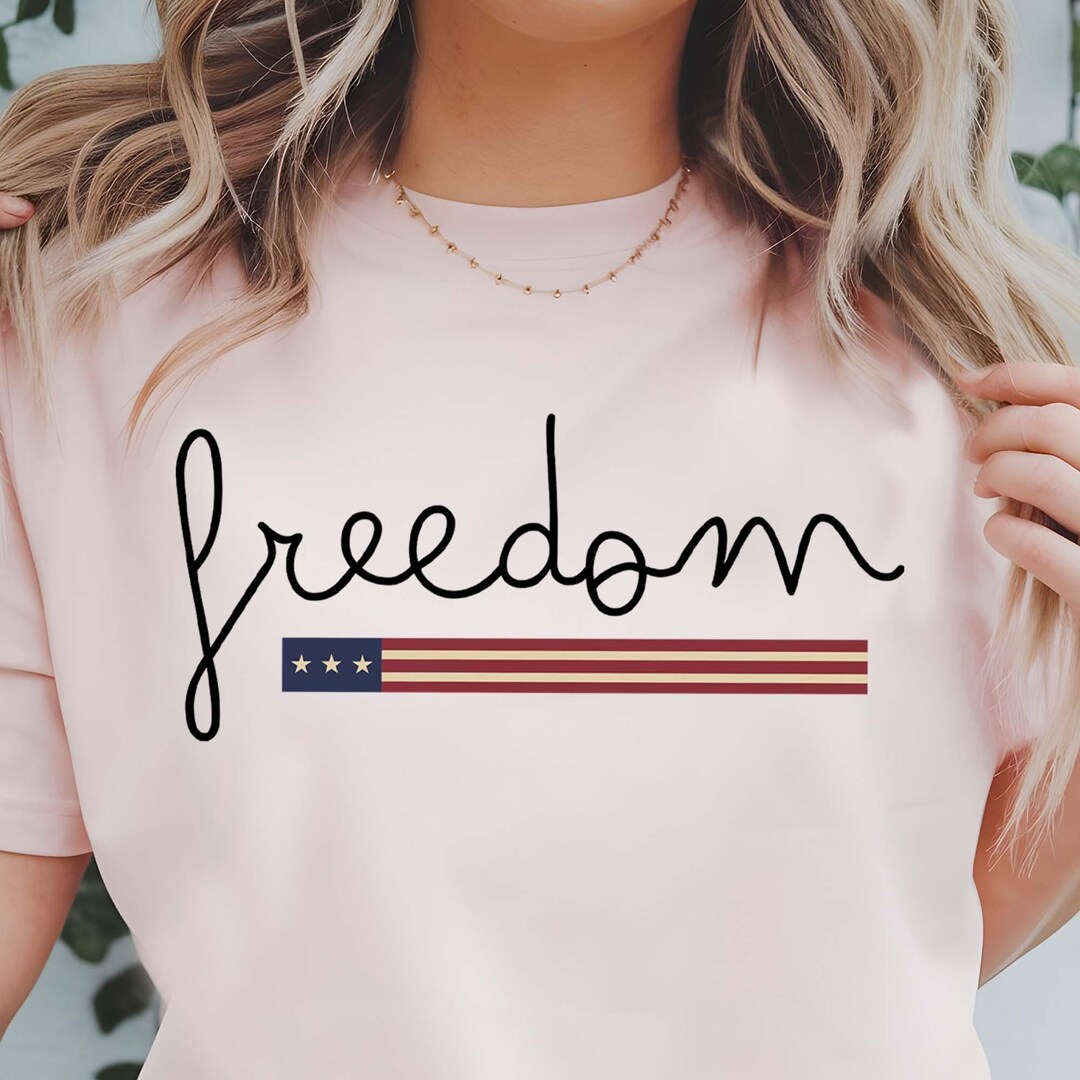 Freedom SVG PNG – Patriotic Word Art Design, USA Flag Sublimation, 4th ...