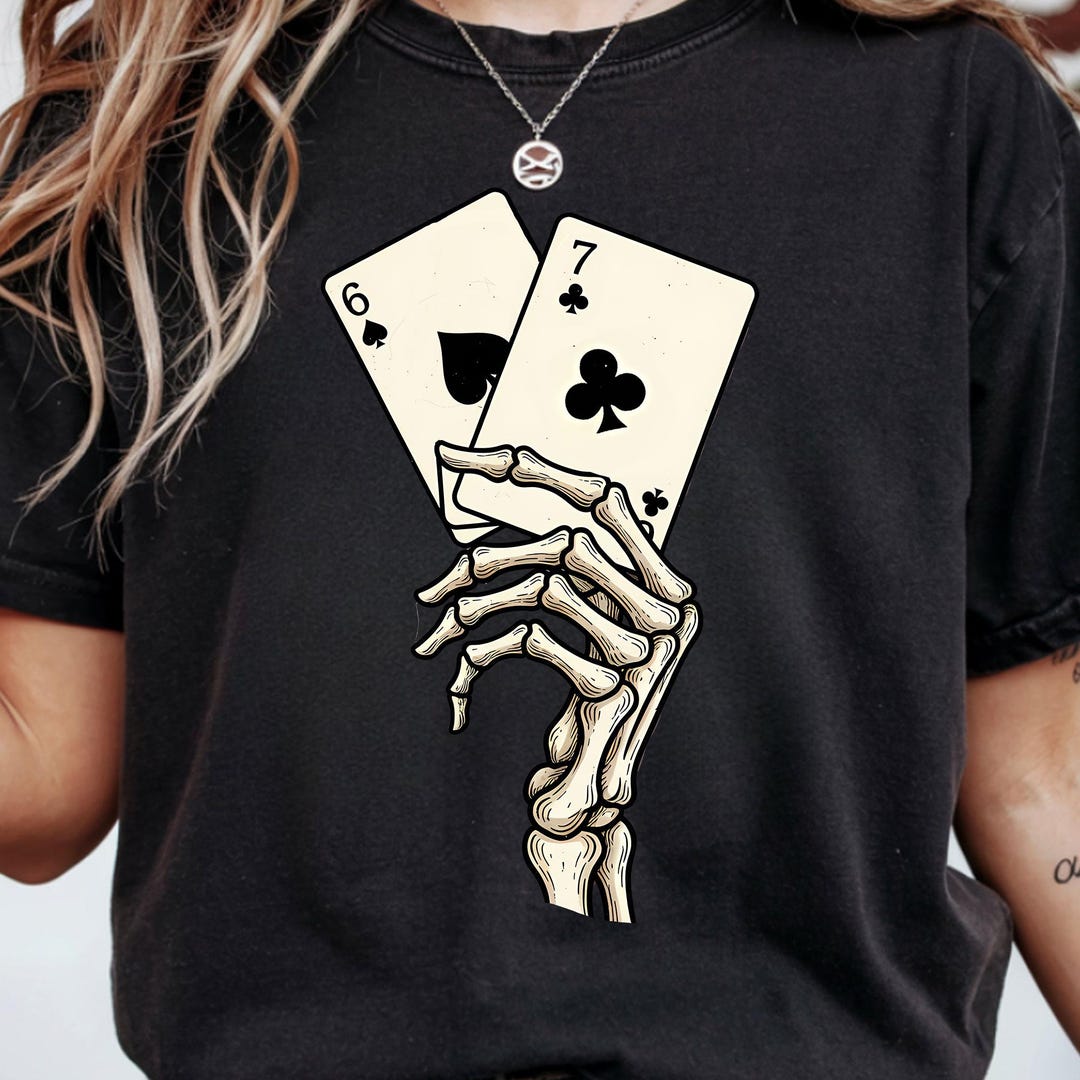 Skeleton Hand Poker Cards PNG: Spooky Skull Gambling Design (digital ...