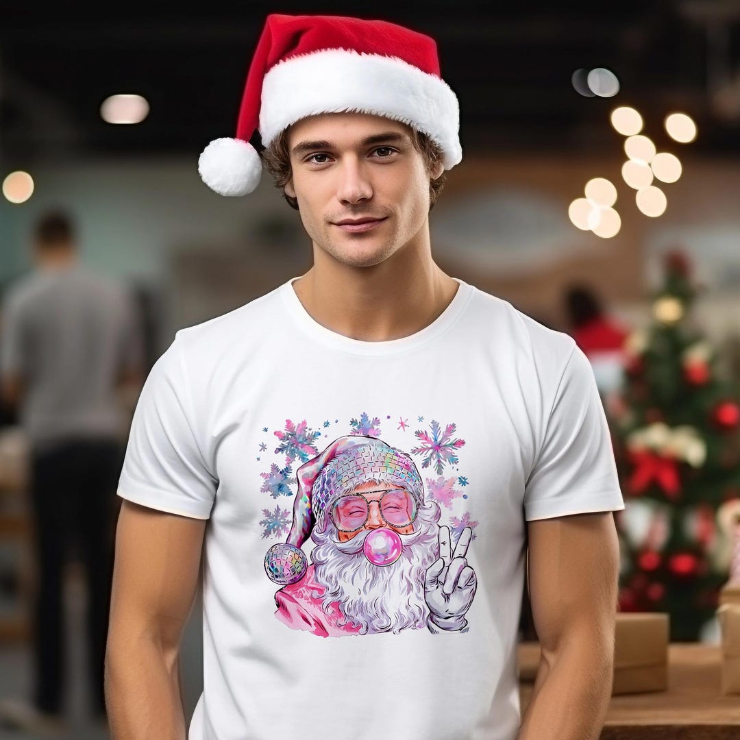 Creative Retro Disco Santa Christmas PNG, Vintage Merry Christmas PNG ...
