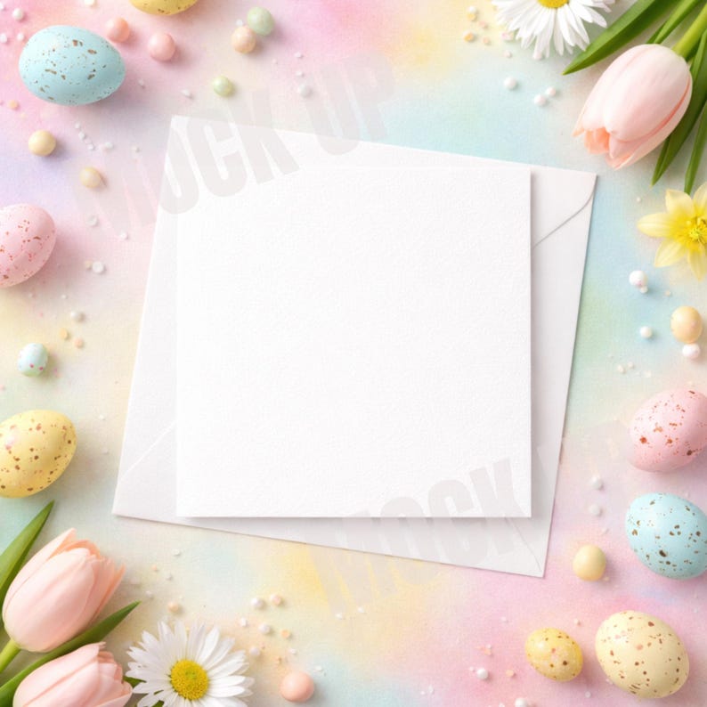 Easter Square Card Mockup Bundle, Editable Canva Templates 6 Images ...
