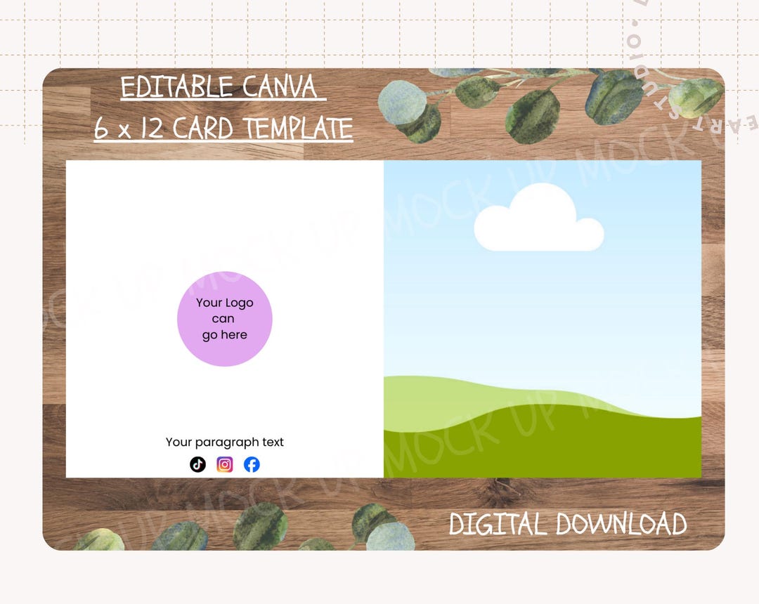 6x6 Card Template – Printable Greeting Card Layout, Canva Editable ...
