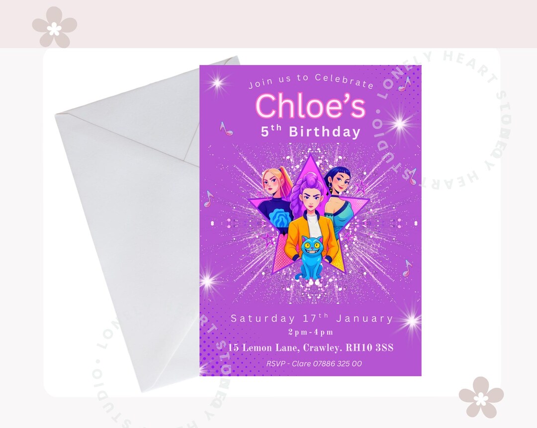 Personalised KPOP Inspired Demon Hunters Printed Birthday Party ...
