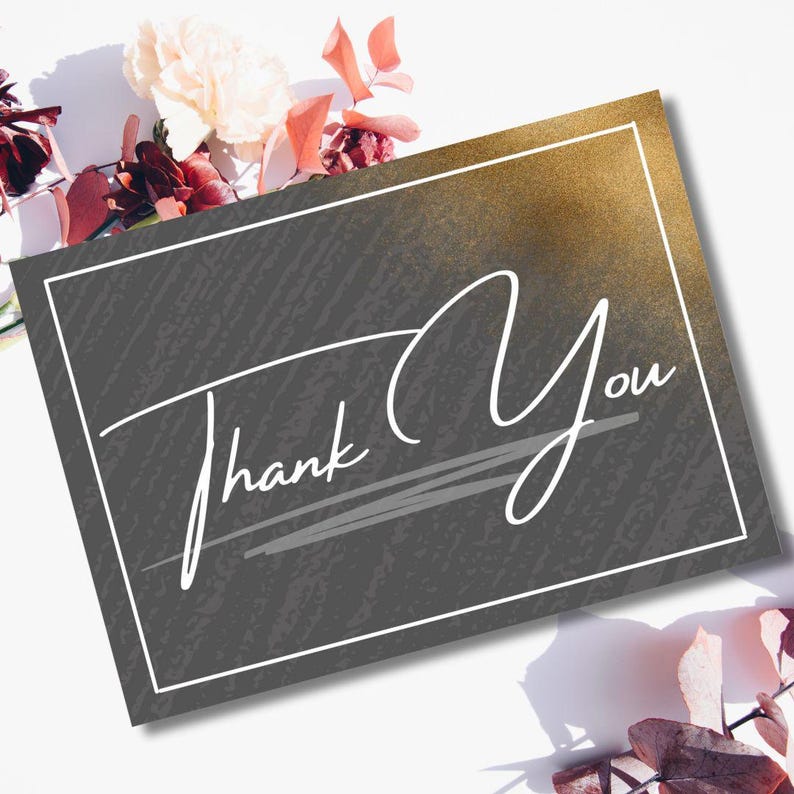 Editable Thank You Card Template | Modern Customizable Thank You Note ...