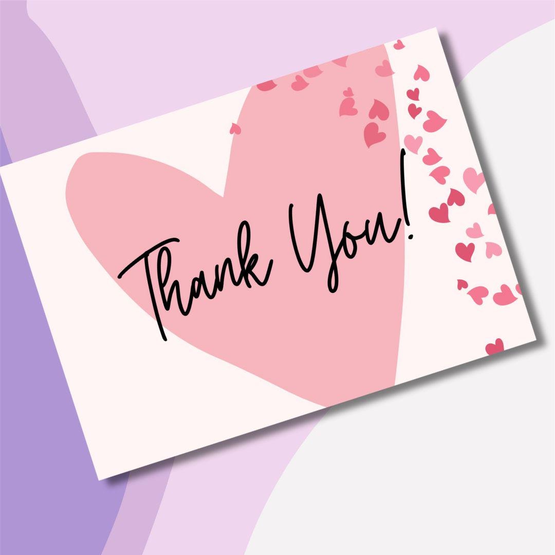 Editable Thank You Card Template | Modern Customizable Thank You Note ...
